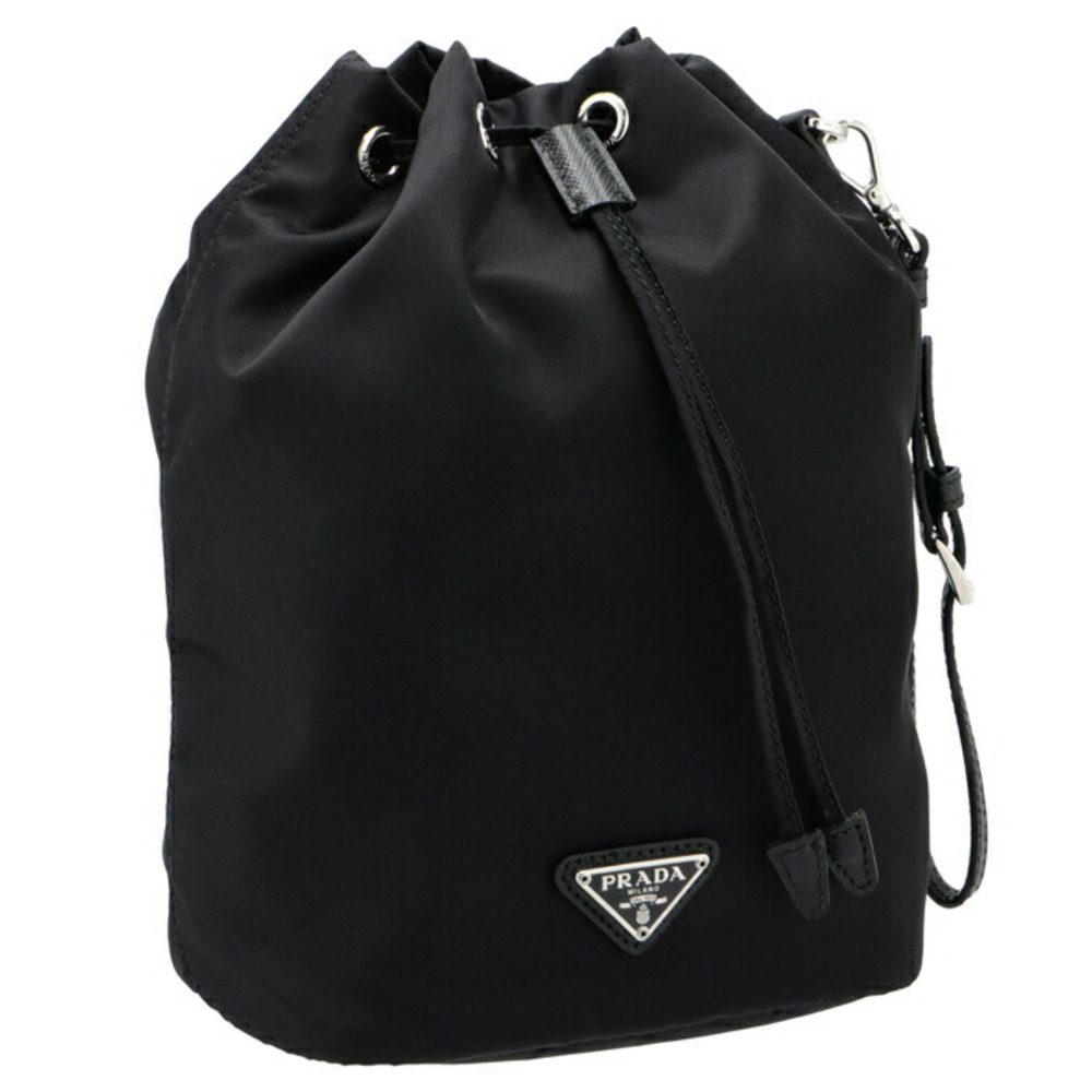 Prada Nylon Mini Bucket Bag Drawstring Black - Gem